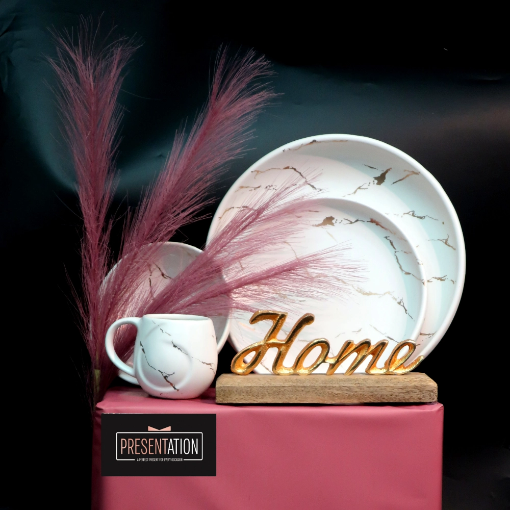 White Marble Tableware Set - Presentation